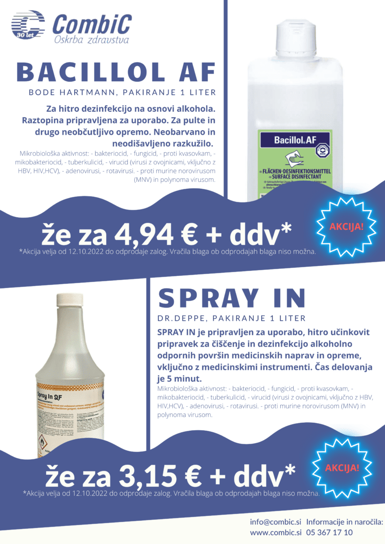 RAZKUŽILA ZA POVRŠINE - BACILLOL AF in SPRAY IN - Combic - Zdravstveni ...